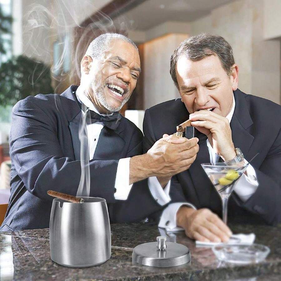 Outdoor Smokeless Ashtray For With Lid Ash Trays Set For Outside Patio ...