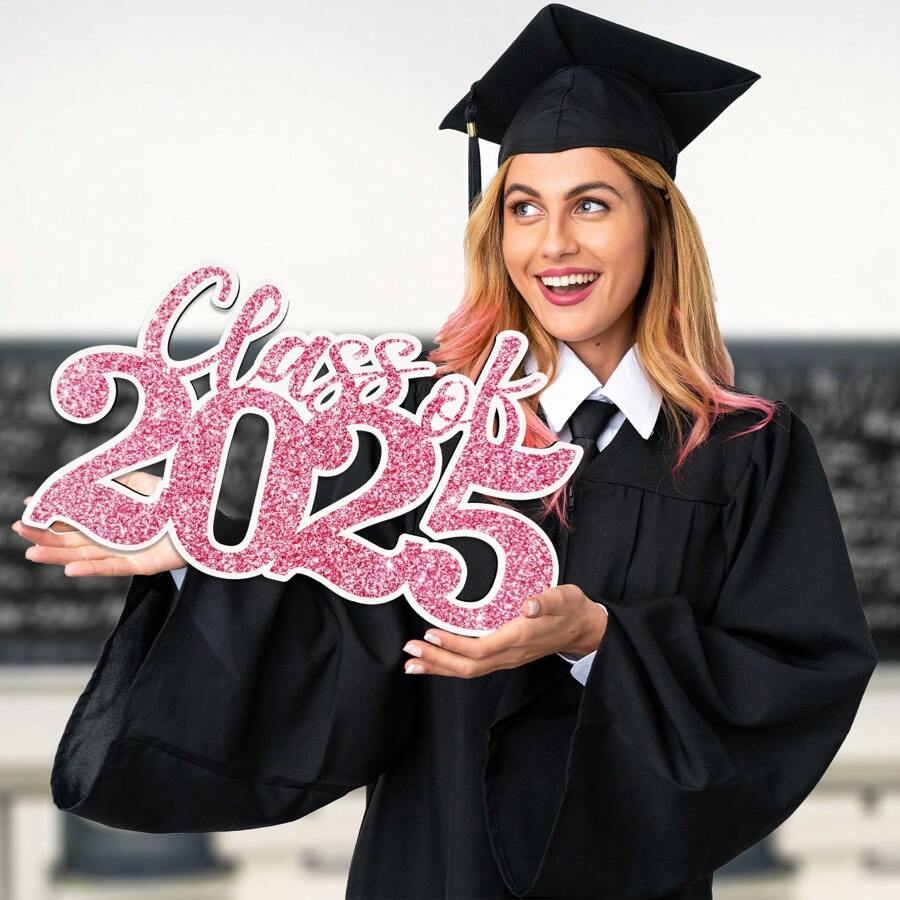 Graduation Party Decorations Rose Pink Class Of 2025 Charming Wooden ...