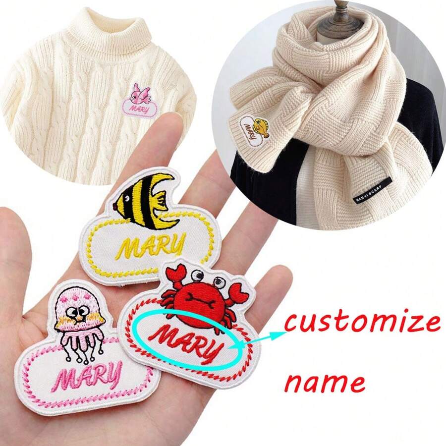 Aangepaste 2 Zeedier Naam Sticker Kan Worden Gebruikt Om Kleding ...