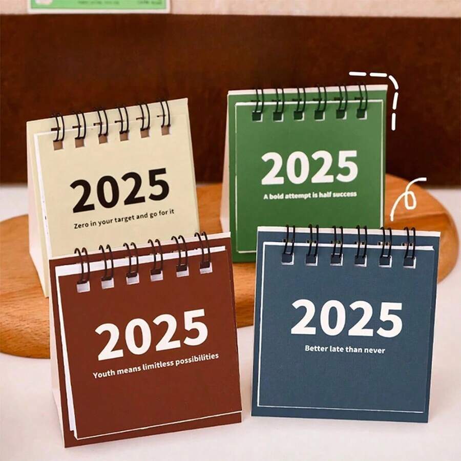 Desktop Calendars 2025 Mini Portable Calendar Desktop Ornament Check-In ...