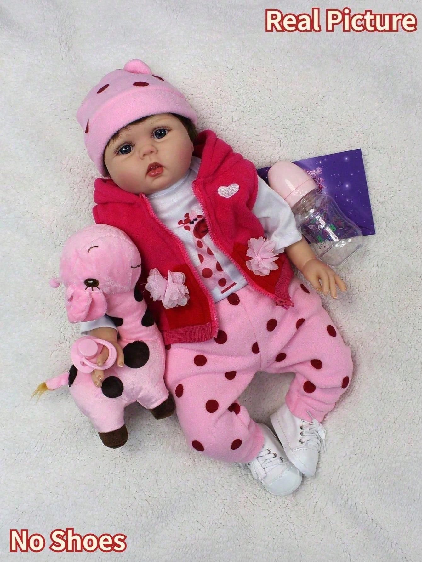 1 Peça Boneca Recém-Nascida Reborn Fofa e Realista de 20 Polegadas ...