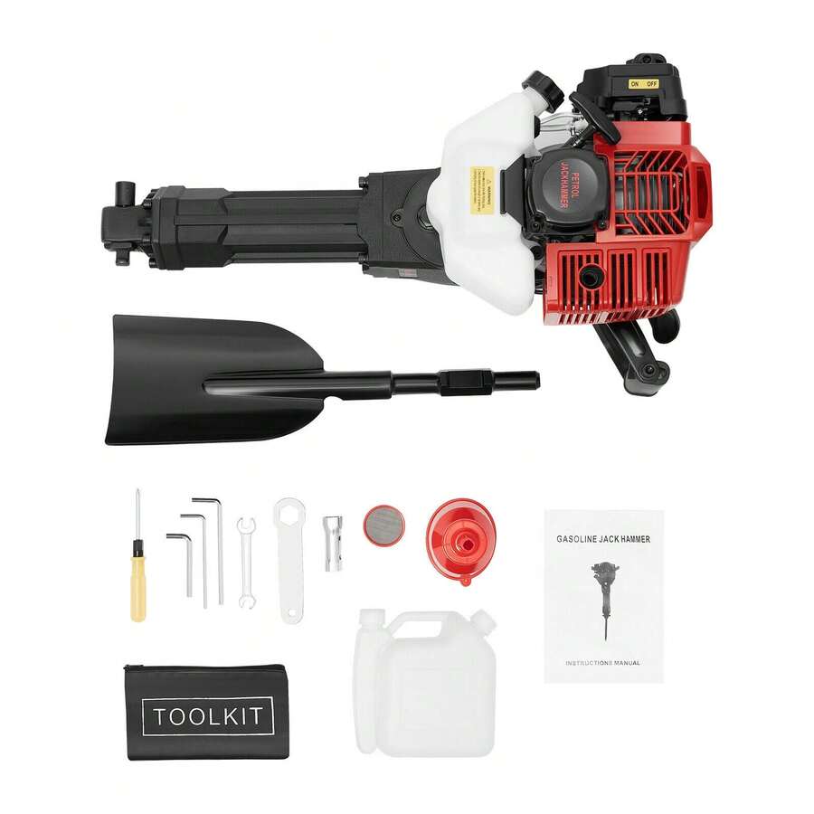 52CC Gas Powered Excavator Garden Tree Digger Shovel Rock Drill Machine ...