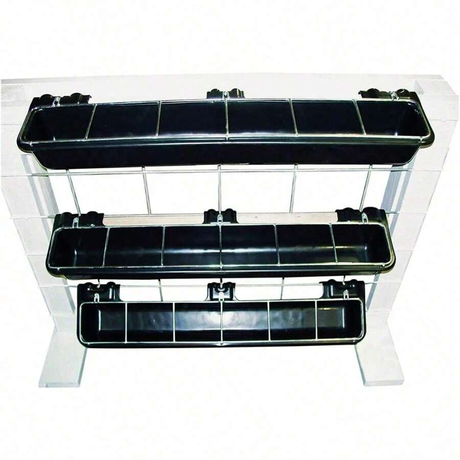 Hook Over Goat Trough Heavy Duty Galvanized Steel 9 Quart Feeder, Black ...