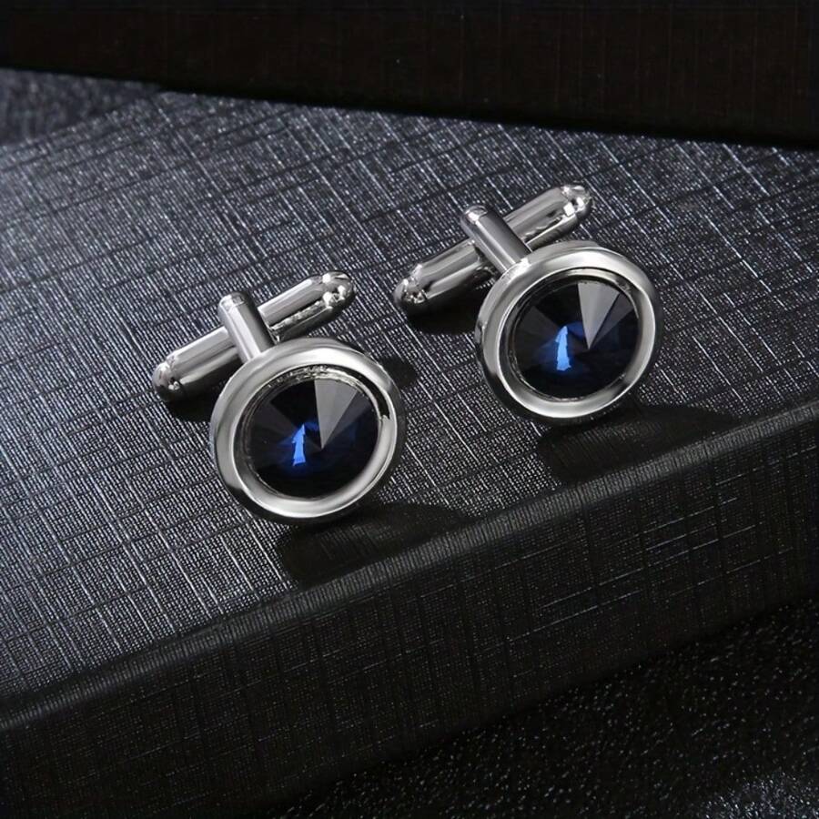 1pair Circular Shape Cufflinks, Brief Pattern, Classic And Special ...