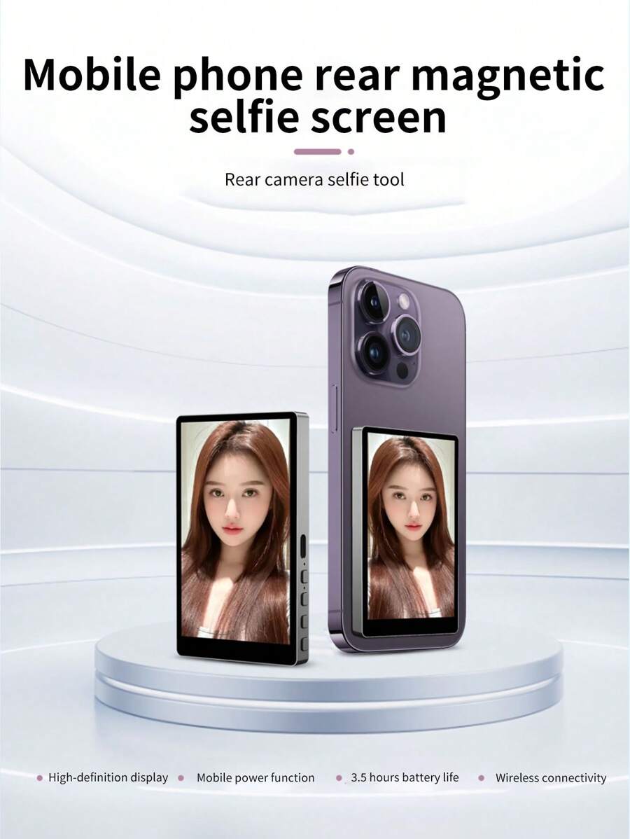 Mobile Phone Wireless Magnetic Screen Rear Selfie Display Screen ...