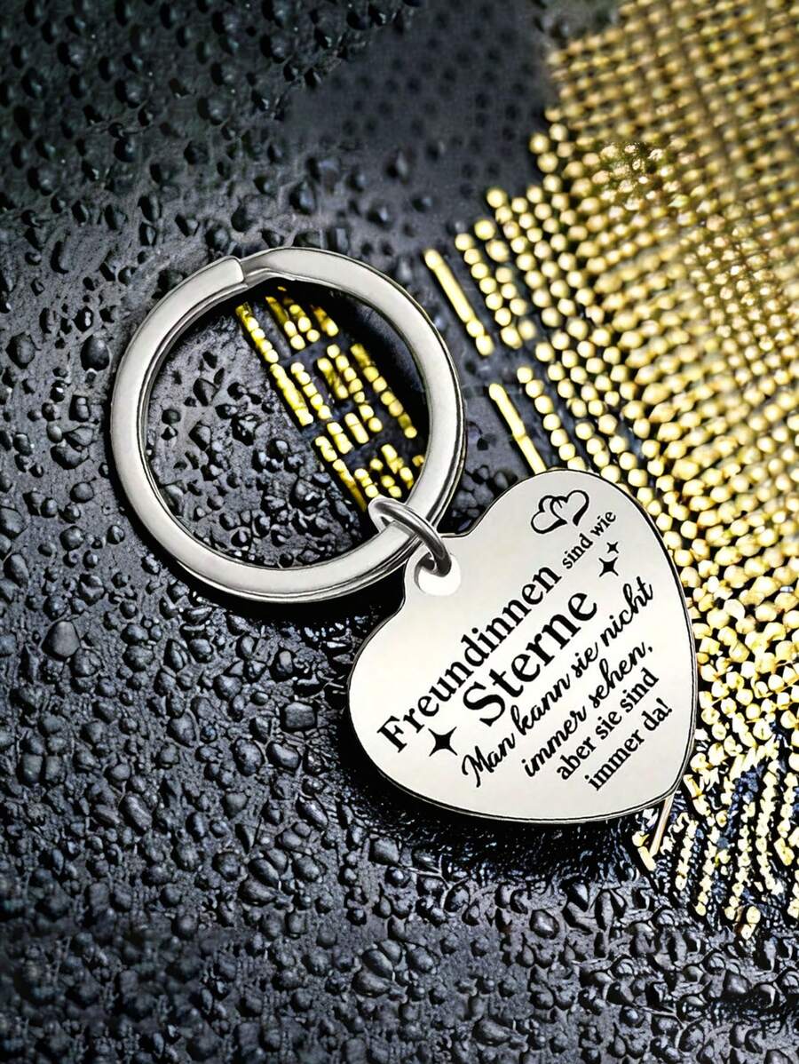 Engraved Heart Keychain - Stainless Steel, Perfect Gift For Girlfriends ...