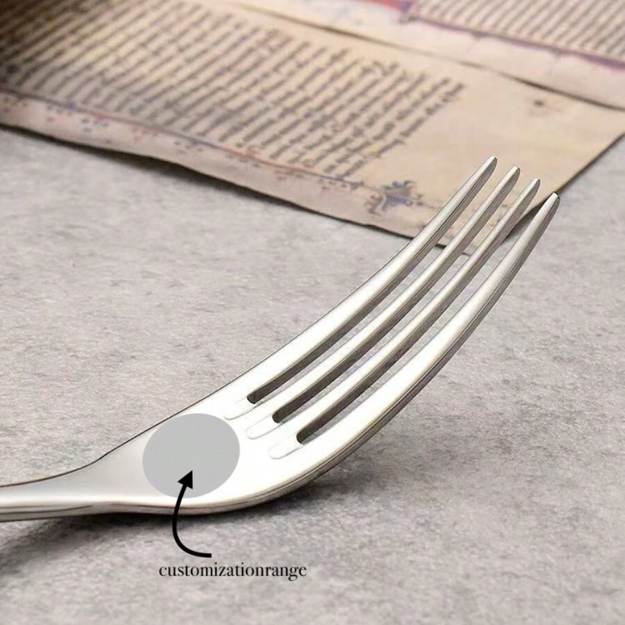 Stainless Steel Laser Engraved Fork Knife Spoon Gift Set, Customizable ...