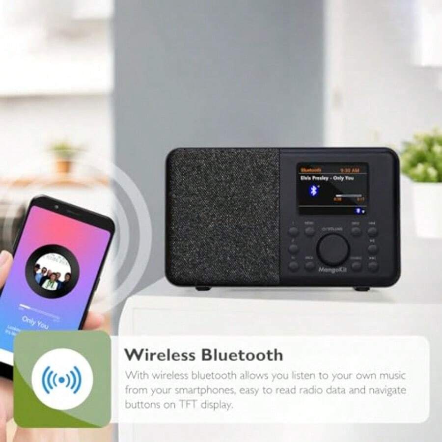 MangoKit SR20 WIFI Portable DAB Radio Bluetooth Speaker Podcast Player FM Radio Radios Mains ...
