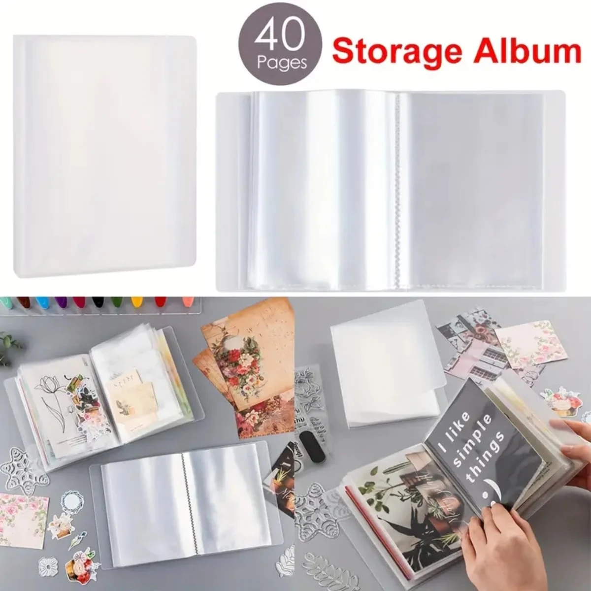40-Page Sticker Storage Album - Compact, Clear, Roomy Storage Box For ...