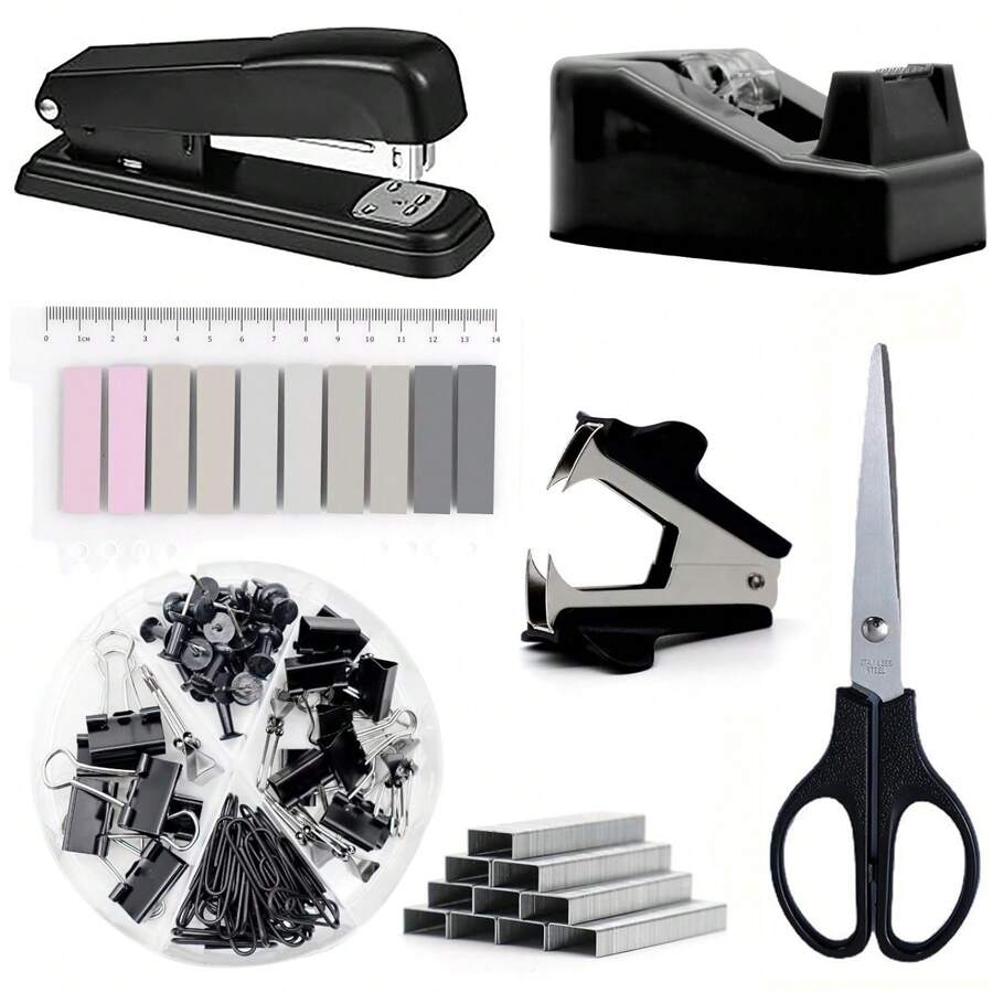 Macaron Office Supply Set - Stapler, Scissors, Tape, Hole Puncher ...