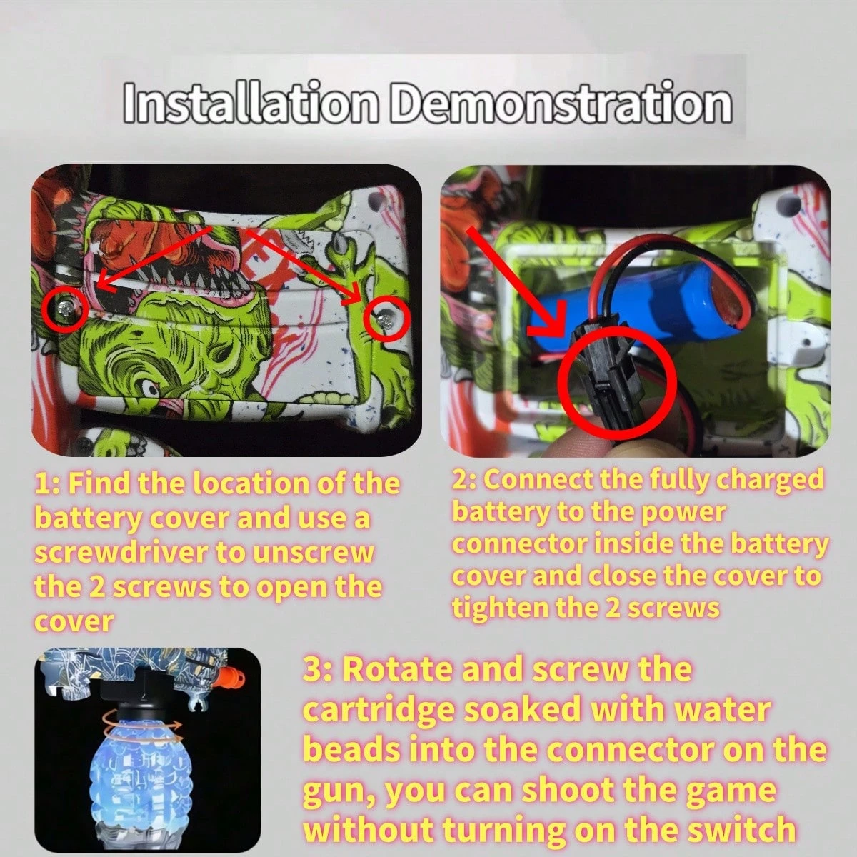 [USB Rechargeable Automatic Water Balloon Gun] Electric Ball Gun, High ...