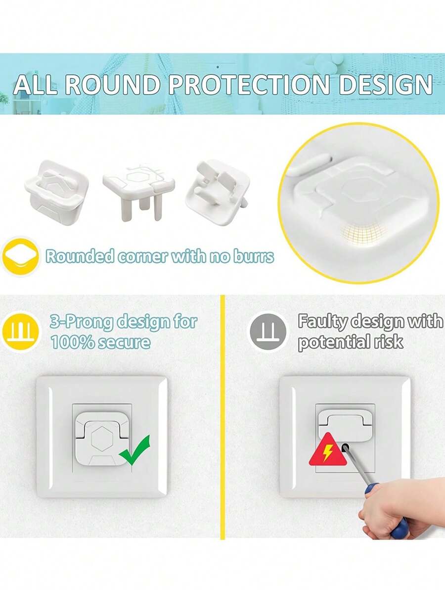 New Child Safety Anti Electric Shock Safety Socket Cover, Baby Safety ...