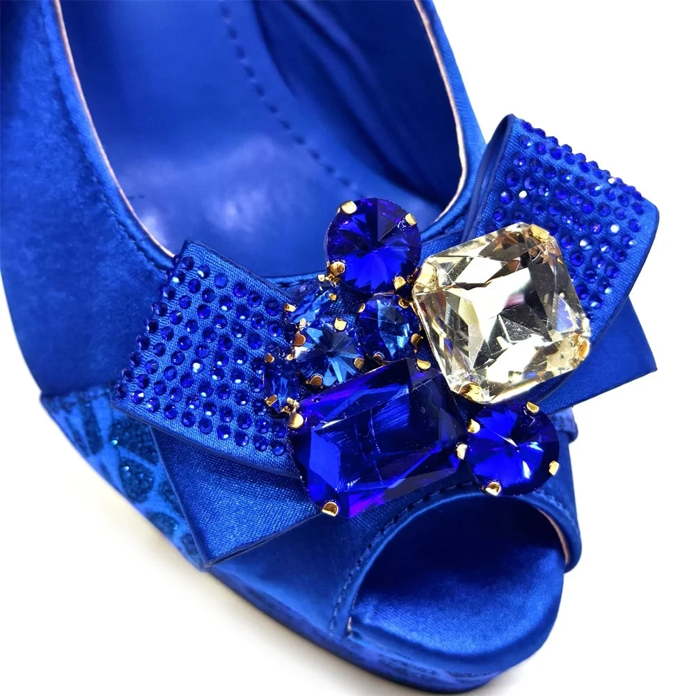 Venus Chan Nigerian Women Heel Party Shoes And Bag Set Royal Blue ...