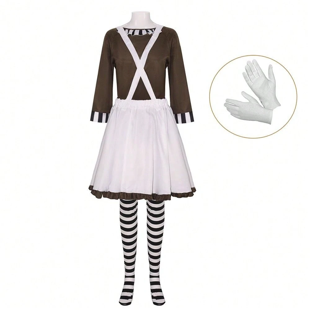 In Stock Oompa Loompa Chocolate Disguise Cosplay Top Dress Costume ...