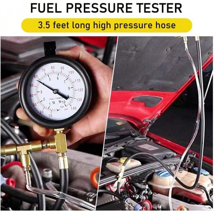 Fuel Injection Pressure Tester Kit 0-140 PSI Pro Auto Fuel Pressure ...