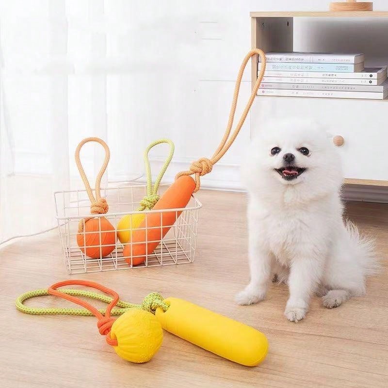 EVA Material Dog And Cat Toy Training Interactive Drawstring Toy For ...