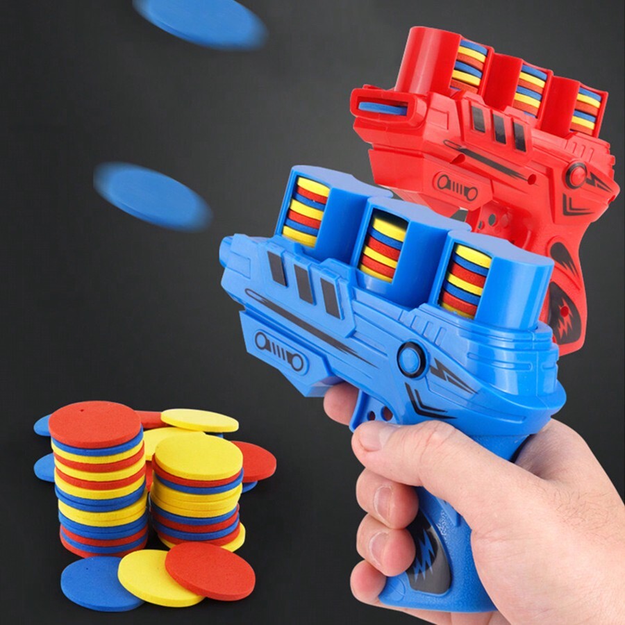 Soft Bullet Firing Disk Gun, 2 Players Interactive Continuous Shooting ...