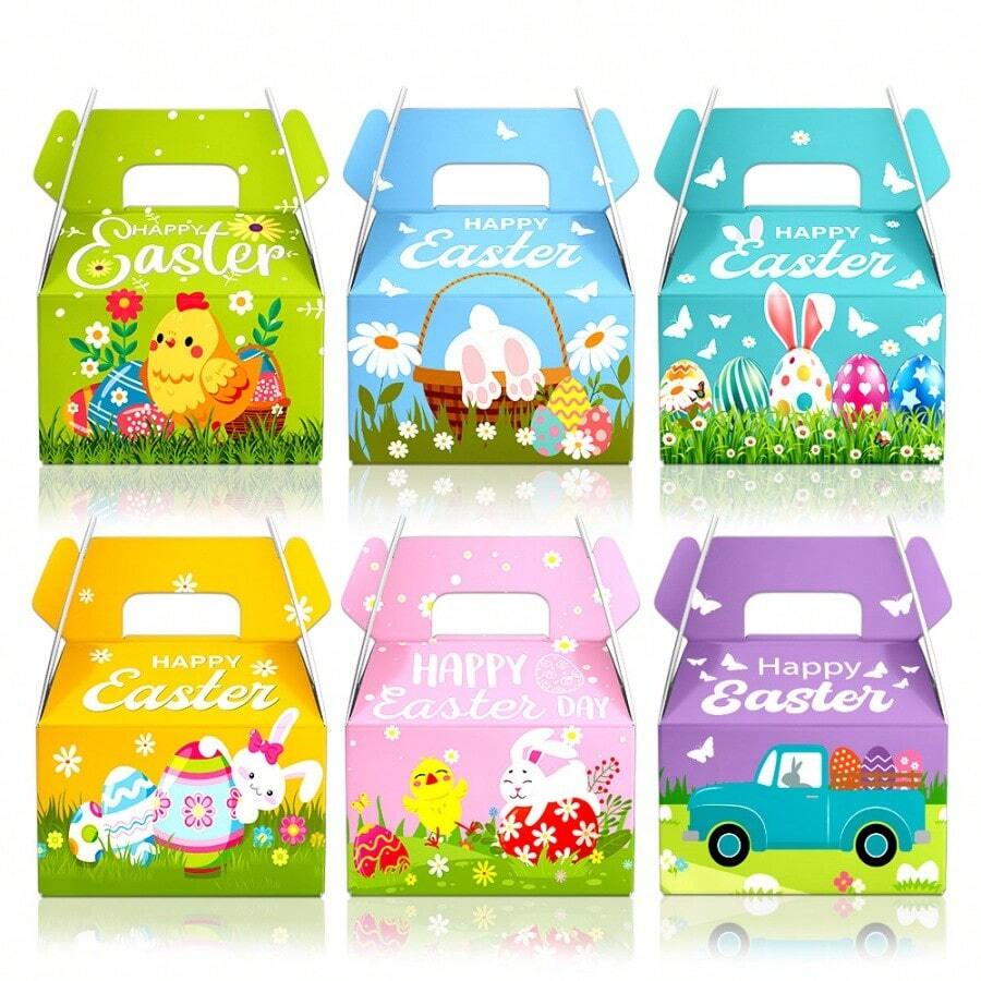 6pcs - Easter Candy Boxes - Empty Easter Egg Paper Gift Boxes - Easter ...