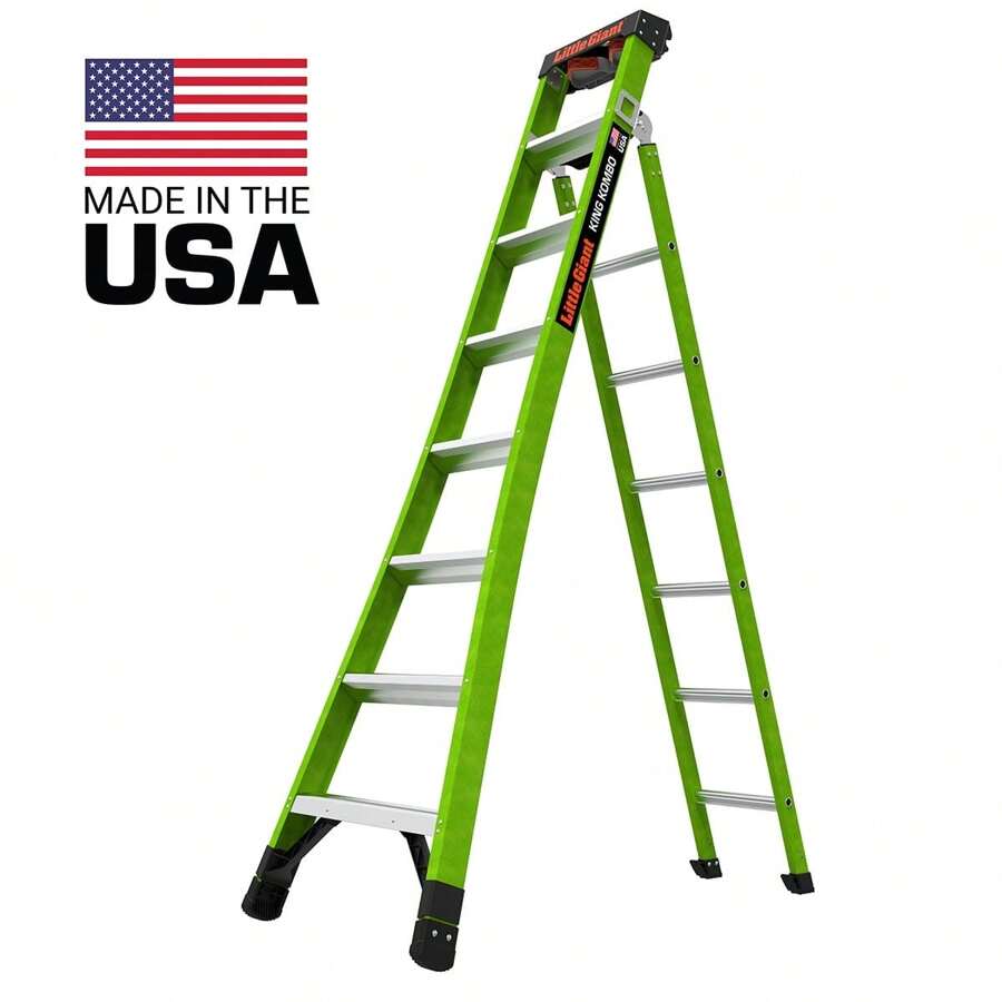 Fiberglass 8 Ft. 3-In-1 Combo Ladder With A 375 Lbs Weight Capacity ...