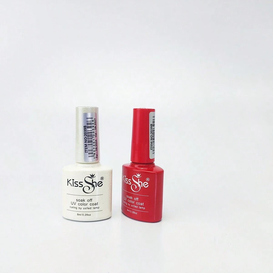 Kit 2 Unidades Esmalte em gel Kiss She - Professional Nail Art - UV ...