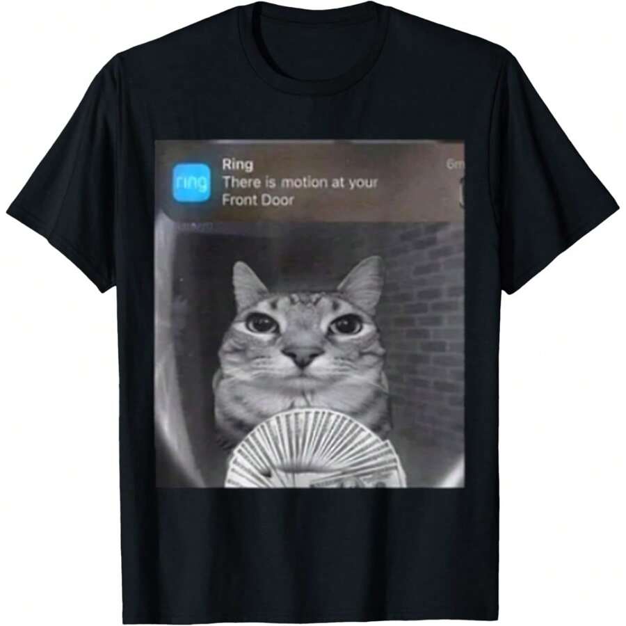 Ring Cat With Motion Meme T-Shirt | SHEIN USA