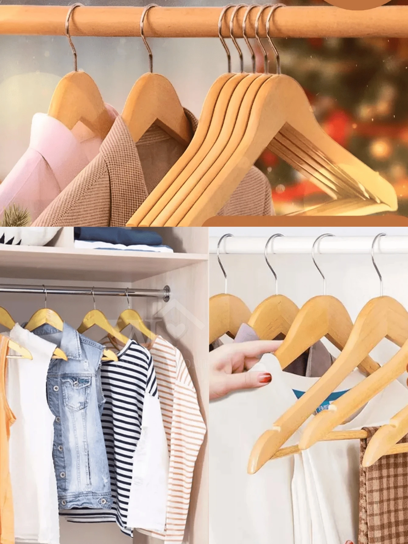 Kit 3 Wooden Hangers With Varnish | SHEIN USA