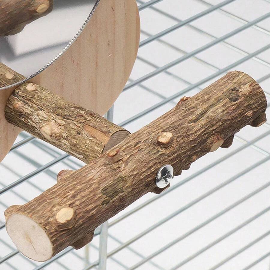 Wooden Bird Perch Natural Wood Bird Perch Stand With Mirror Parrots ...