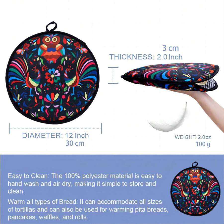 12 Inch Tortilla Warmer, Insulated Cloth Pouch For Keeping Tortillas ...