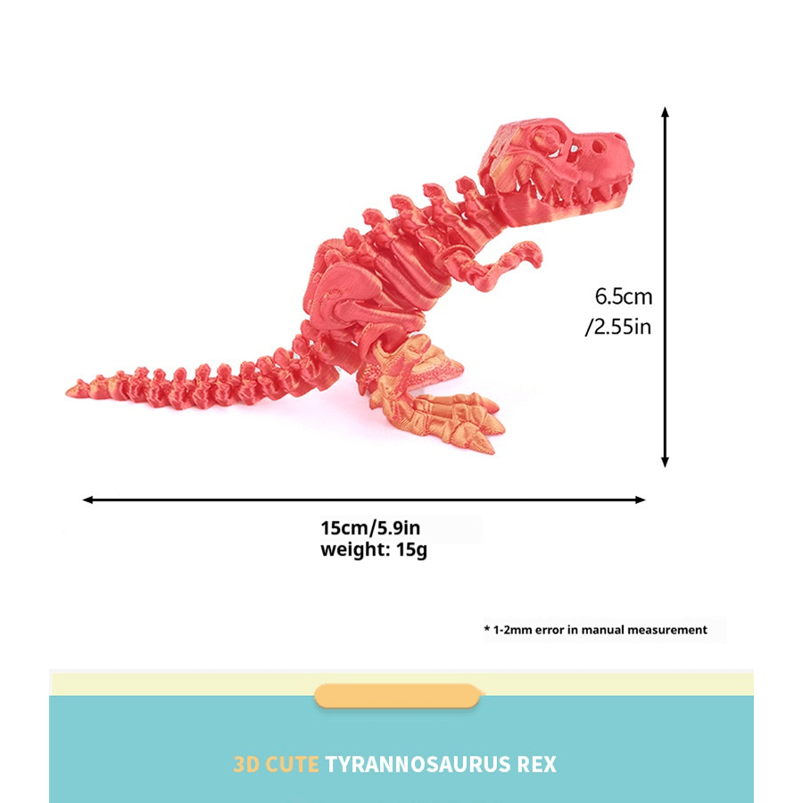 2025 New 3D Printed Cute Mini Movable Joints Skeleton Dinosaur ...