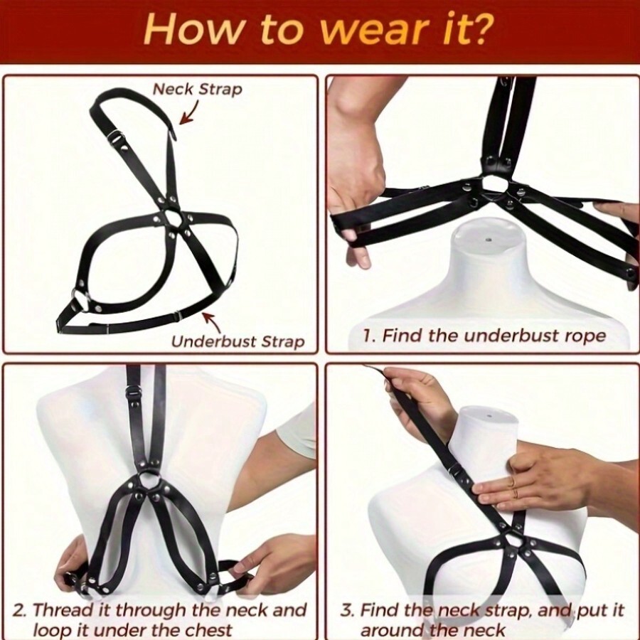 Sexual SM Body Harness, Adjustable Chest And Breast Restraint, Adult ...