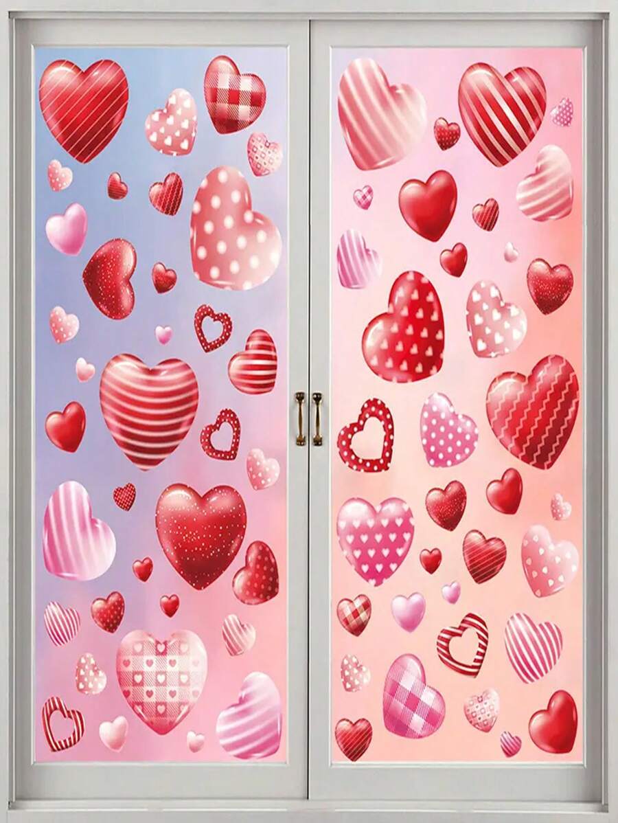 9set Christmas Candy Window Stickers, Reusable Red Candy Gingerbread ...