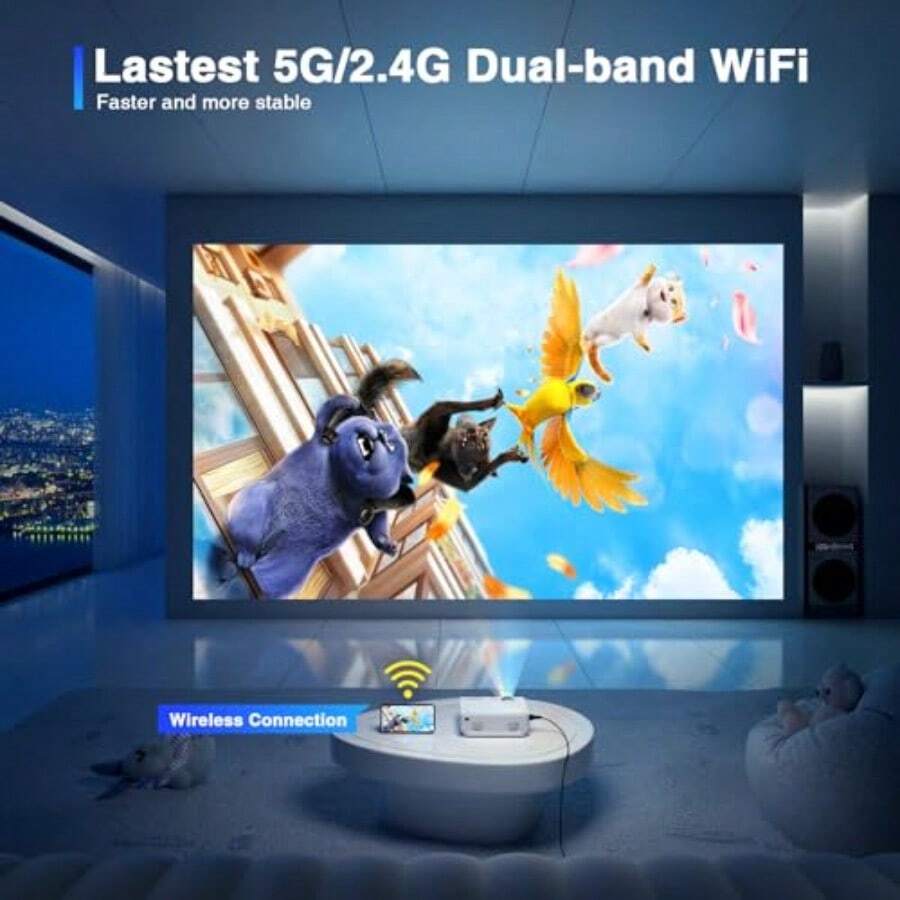 4k Supported Xuanpad Wifi6 Bluetooth Projector 26000l Native 1080p