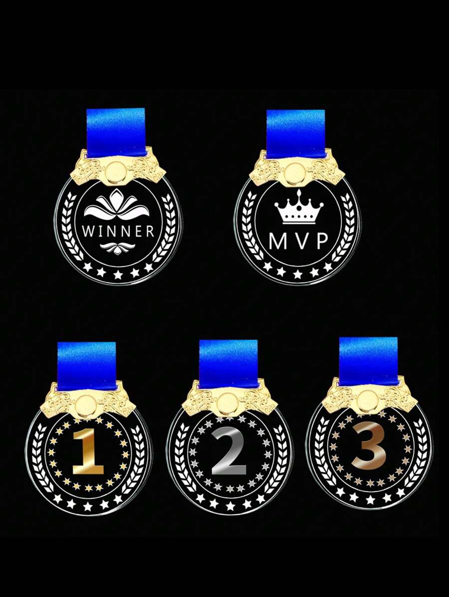 Crystal Awards Medals Gold Silver Bronze Glass Sport Trophy With Ribbon 1st 2nd 3rd MVP Most ...