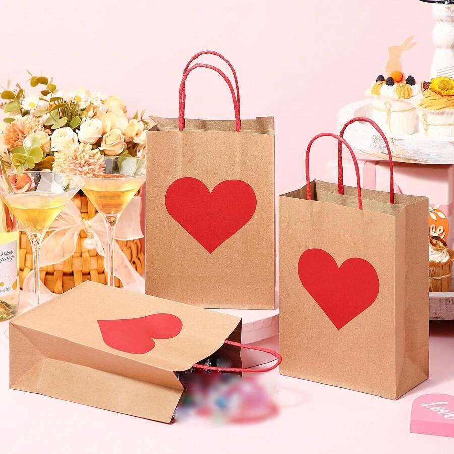 5/10 Pcs Valentines Day Gift Bags Valentines Gift Bags Goodie Bags With ...