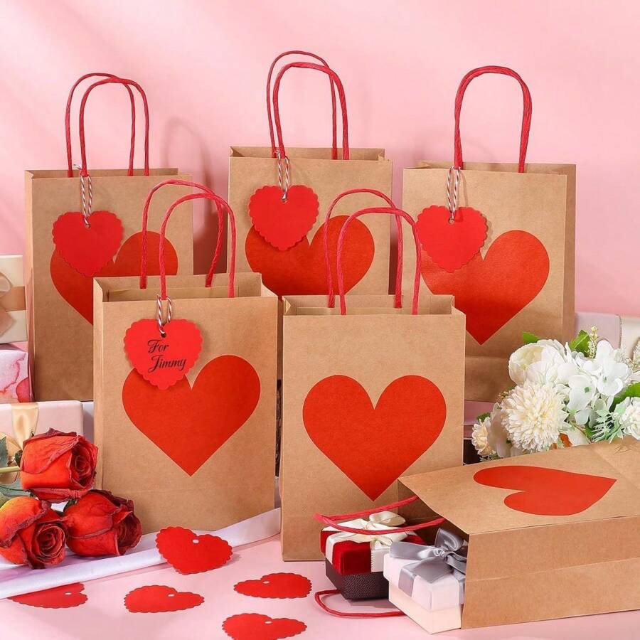 5/10 Pcs Valentines Day Gift Bags Valentines Gift Bags Goodie Bags With ...