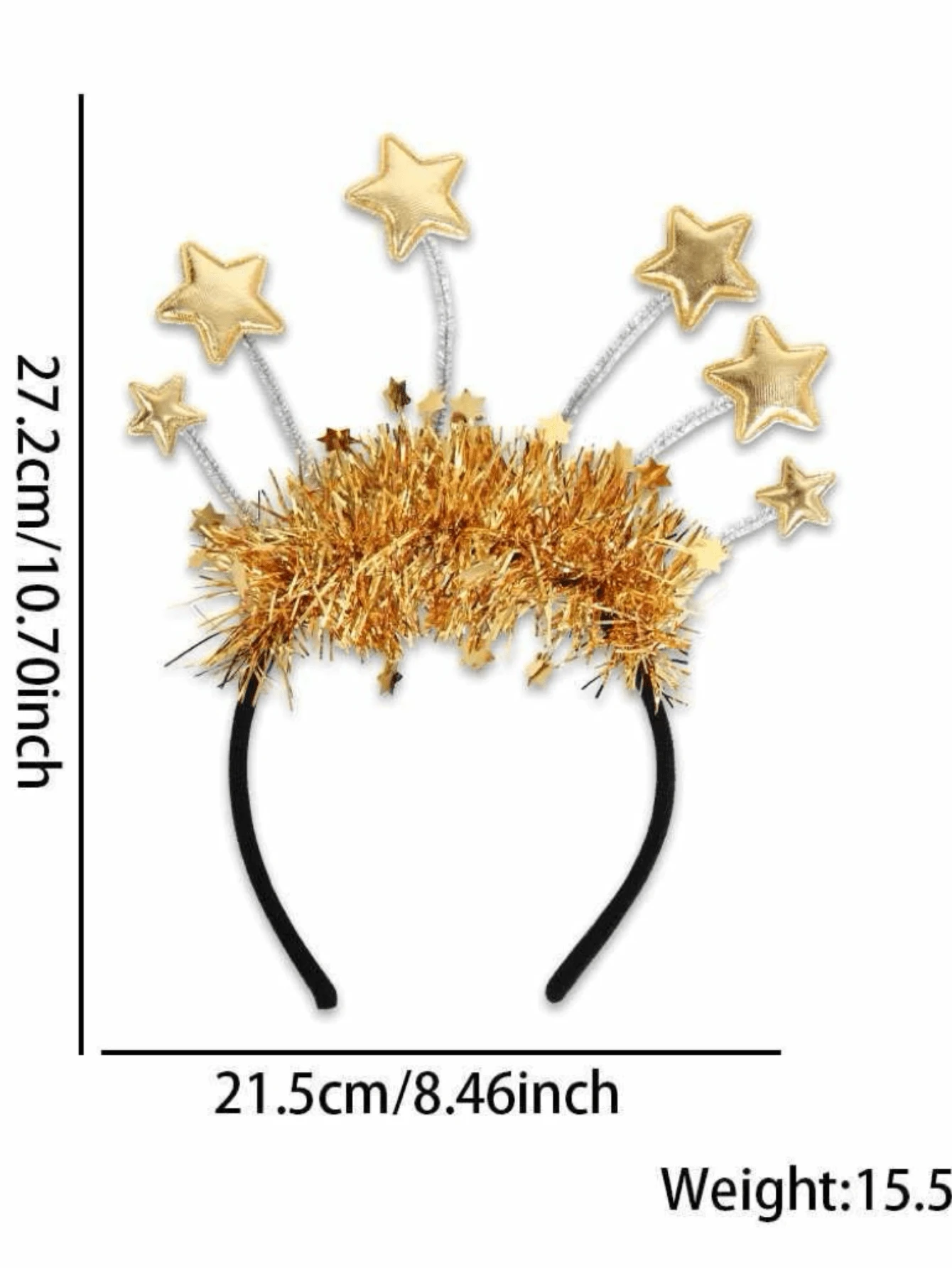 2025 New Year Party Headbands Happy New Year Black And Gold Stripes ...