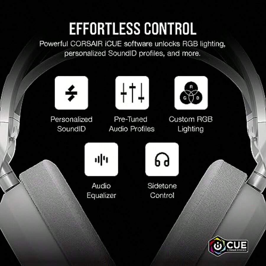 CORSAIR HS80 RGB Over Ear WIREL Multiplatform Gaming Headset Dolby ...
