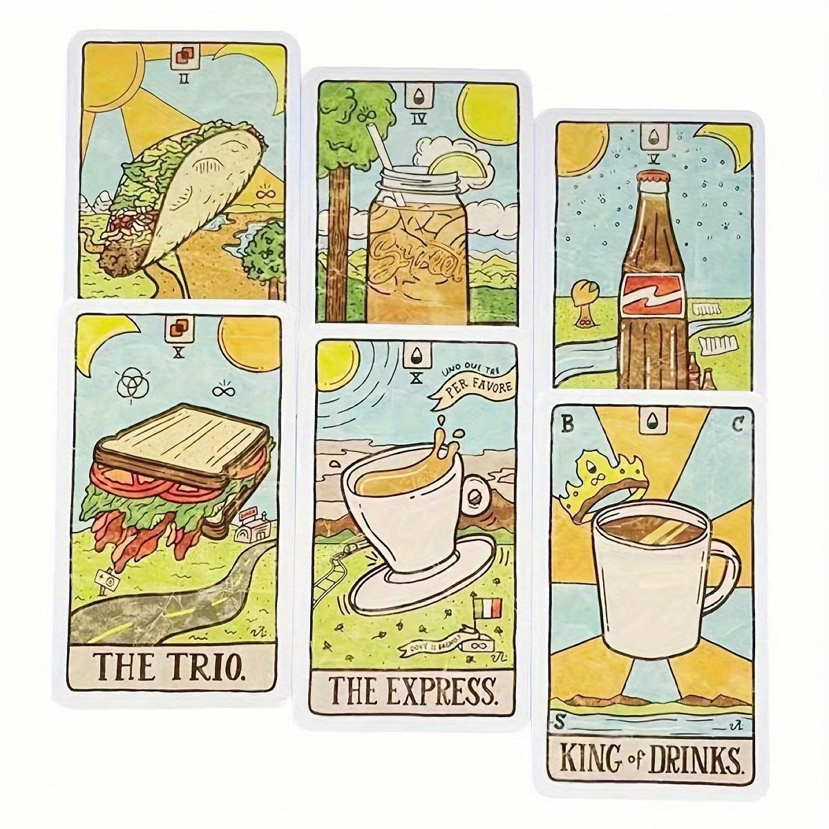 Food Fortunes Tarot Deck: A Whimsical Card Game For Adults,Funny ...