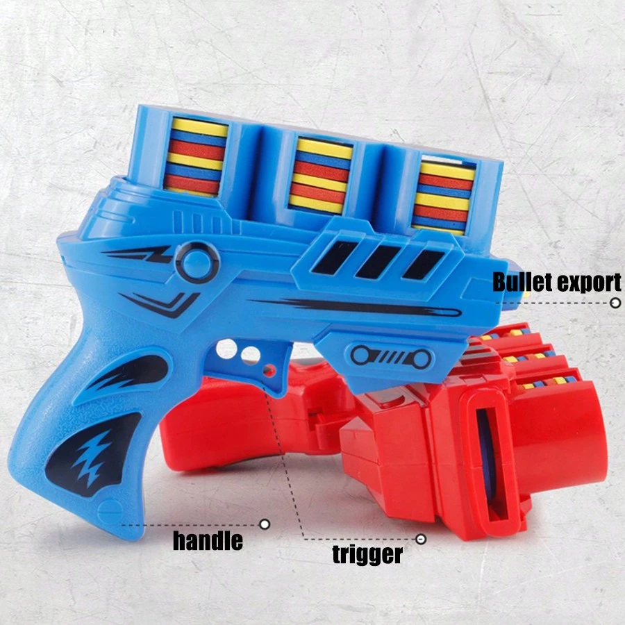 Soft Bullet Firing Disk Gun, 2 Players Interactive Continuous Shooting ...