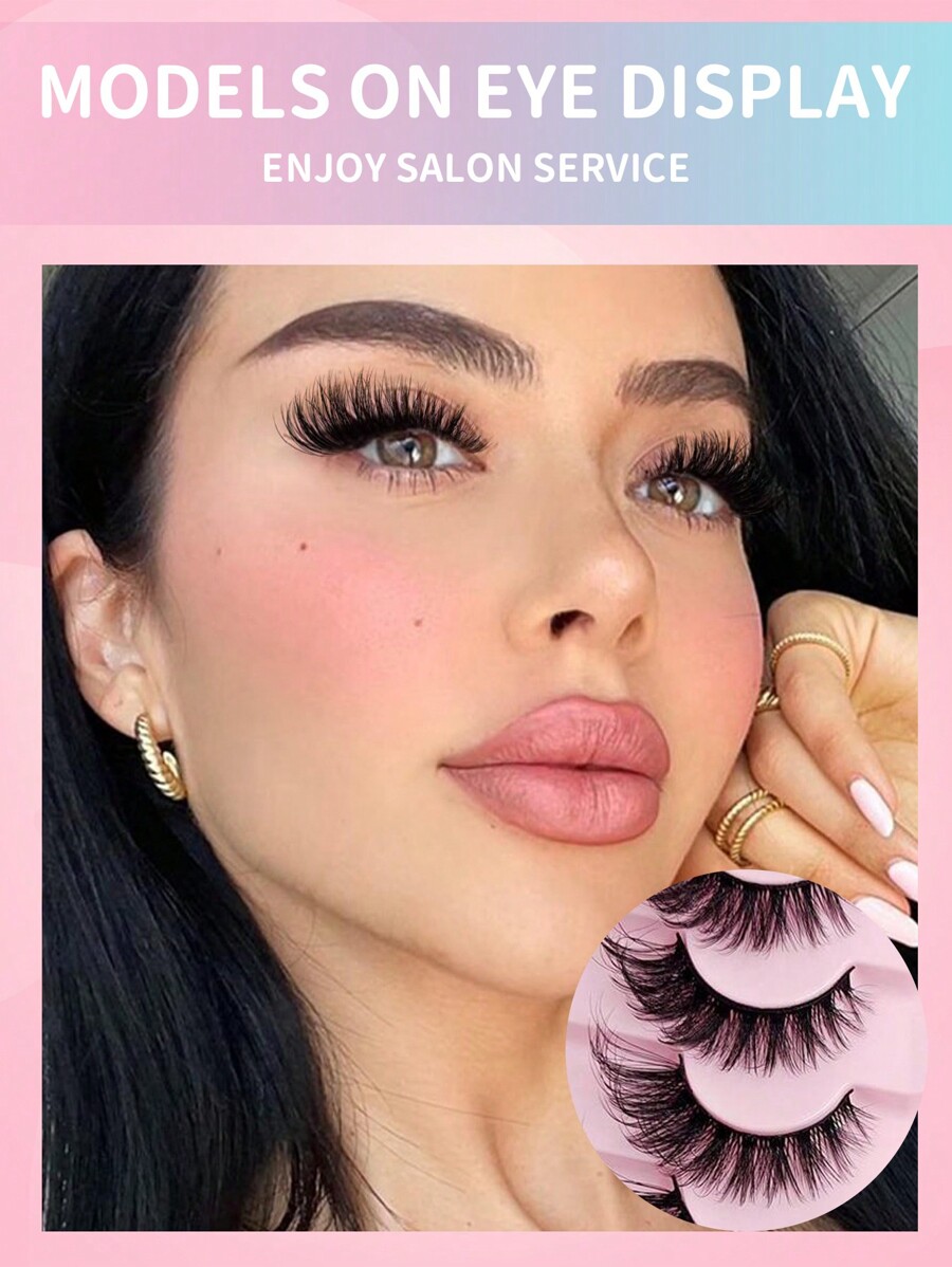 7pcs/Set Natural Full Strip Lashes, Thick & Fluffy Dramatic Eyelashes ...