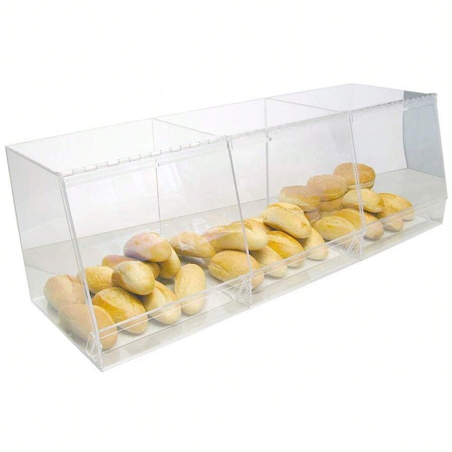 Bulk Bread Storage Display Case 3 Containers For Deli Or Convenience ...