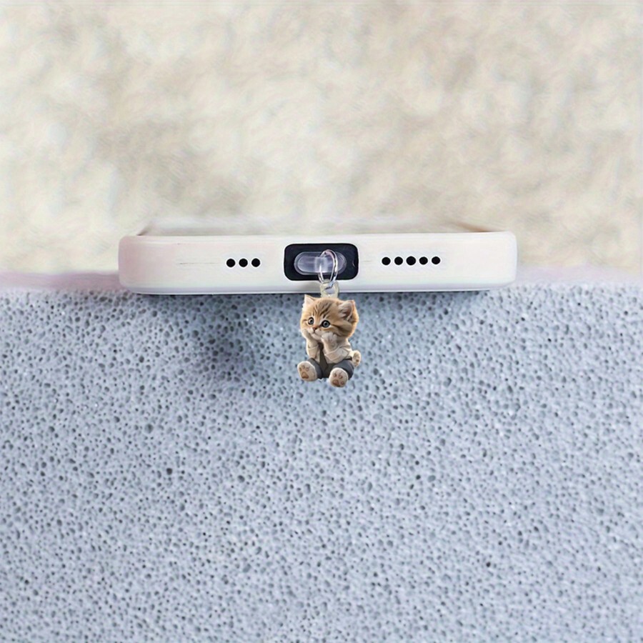 1pc Cute Cat Acrylic Phone Dust Plug - Suitable For Type-C/Interface ...