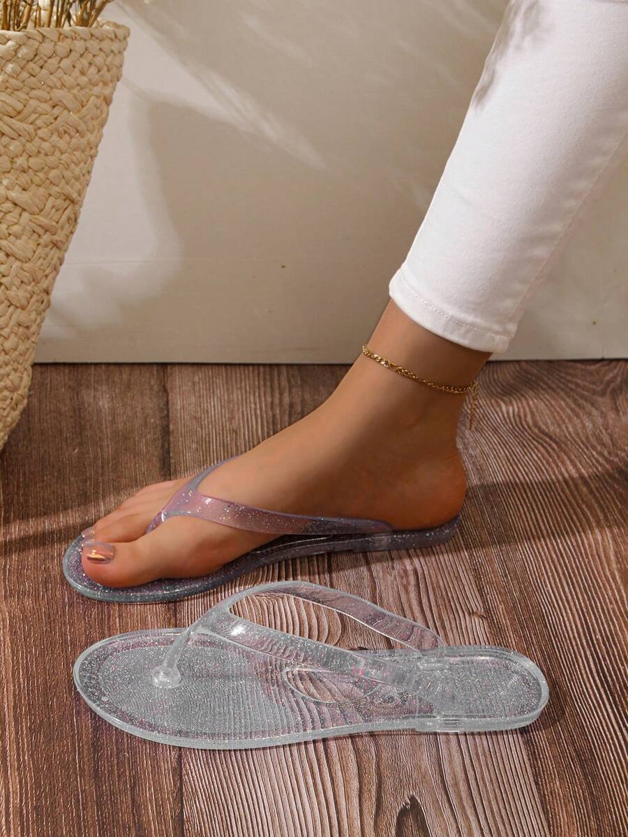 Vietnamese Transparent Plastic Flat Sandals For Women, Crystal Beach ...