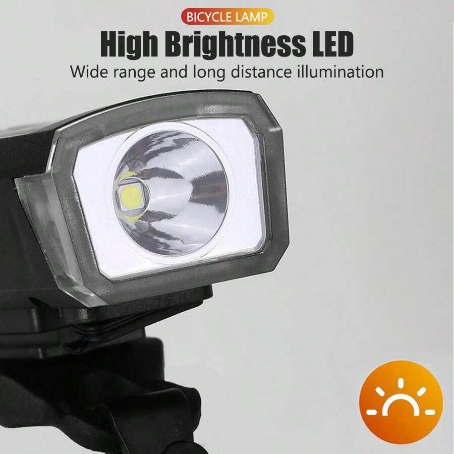 1pc LED Bicycle Headlight Rechargeable And Waterproof Suitable For Road ...