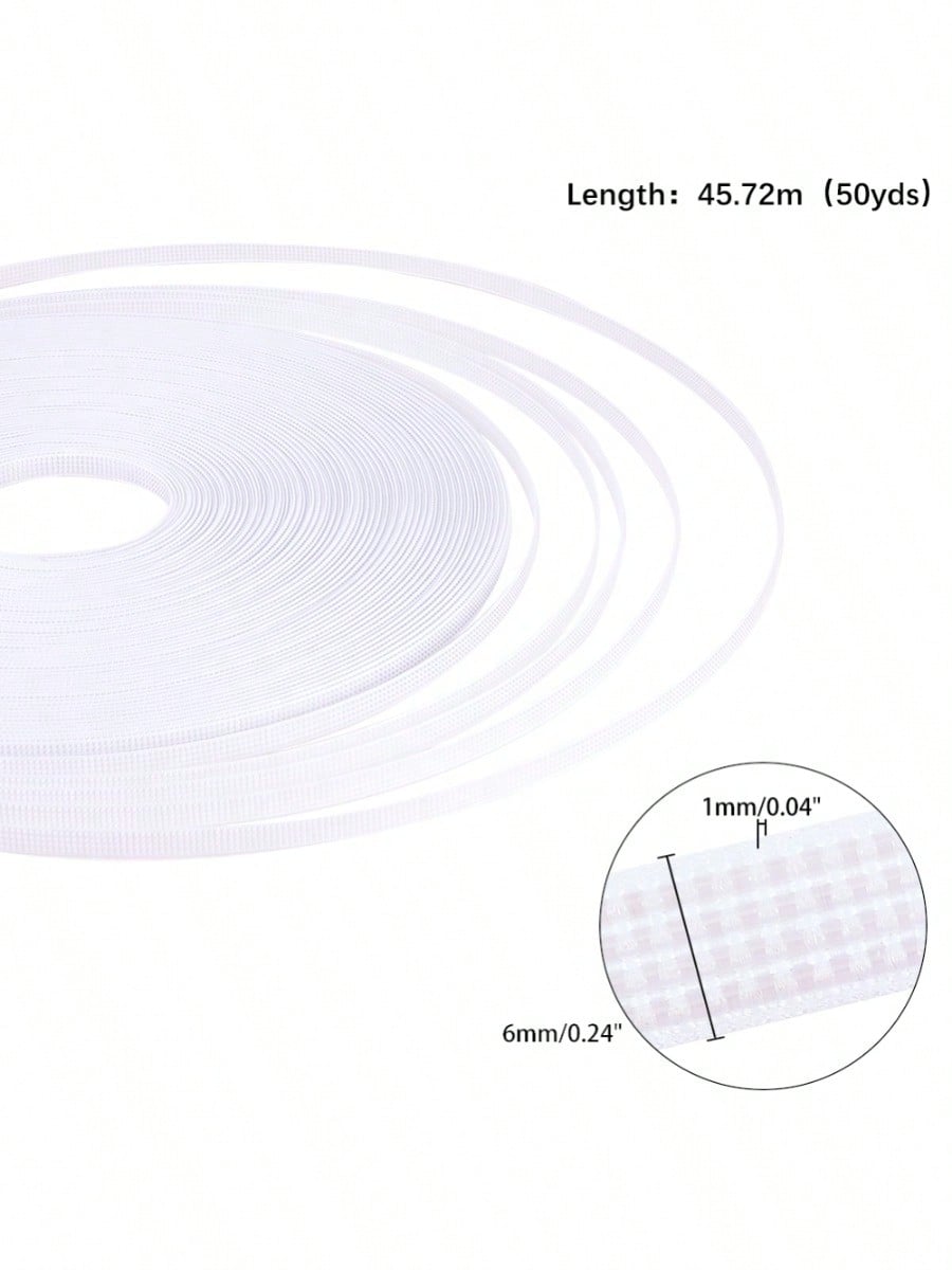 50 Yards 6mm Polyester Boning For Sewing White Sew-Through Low Density ...