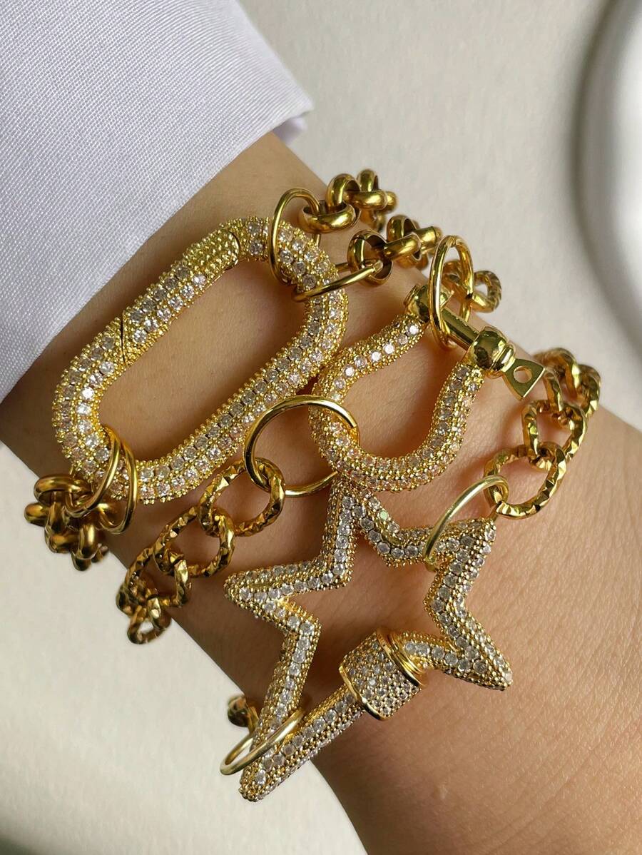 STYLEVER 1pc Starburst Bracelet , Rolo Chain ,Chain Lock Bracelet ...