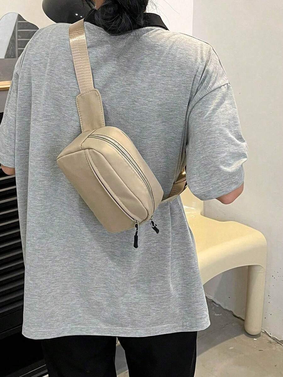 Solid Color Nylon Fabric Versatile Minimalist Fanny Pack Running Sports ...