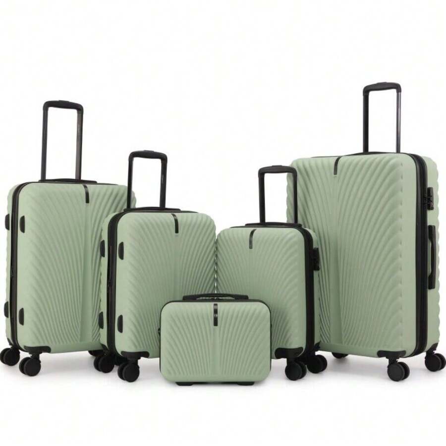 Luggage 5 Piece Sets Lightweight Hard Shell Suitcases Spinner Wheels ...