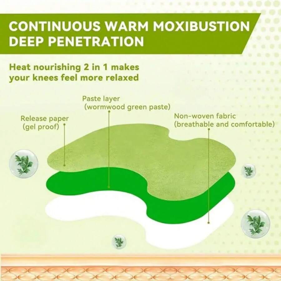30pcs Moxibustion Patches - Natural Extract For Knee, Back, Shoulder ...