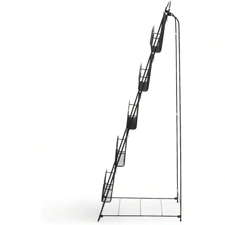 Onyx Mesh Magazine Holder, Ladder Style Display Rack With 5 Pockets ...
